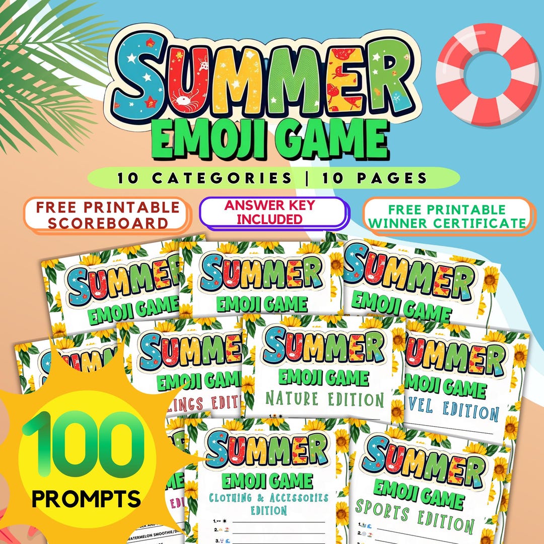 Summer Emoji Game: 100 Fun Printable Prompts (instant Download) - Etsy