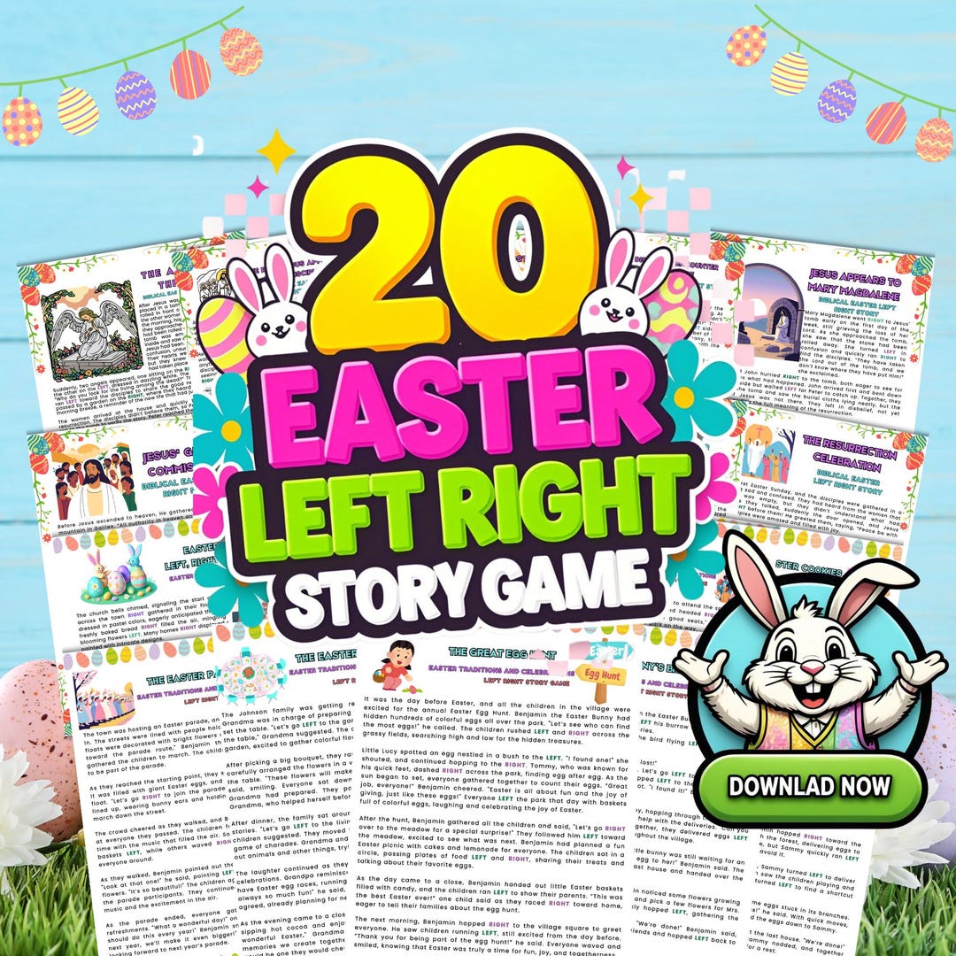 20 Easter Left Right Story Games – Printable Family Party Activity ...