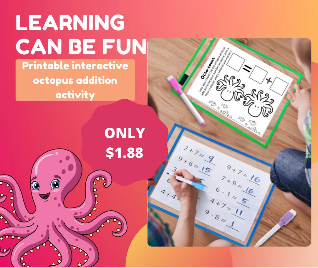 Printable Interactive Math Game for Grades Kindergarten to 1. Addition ...