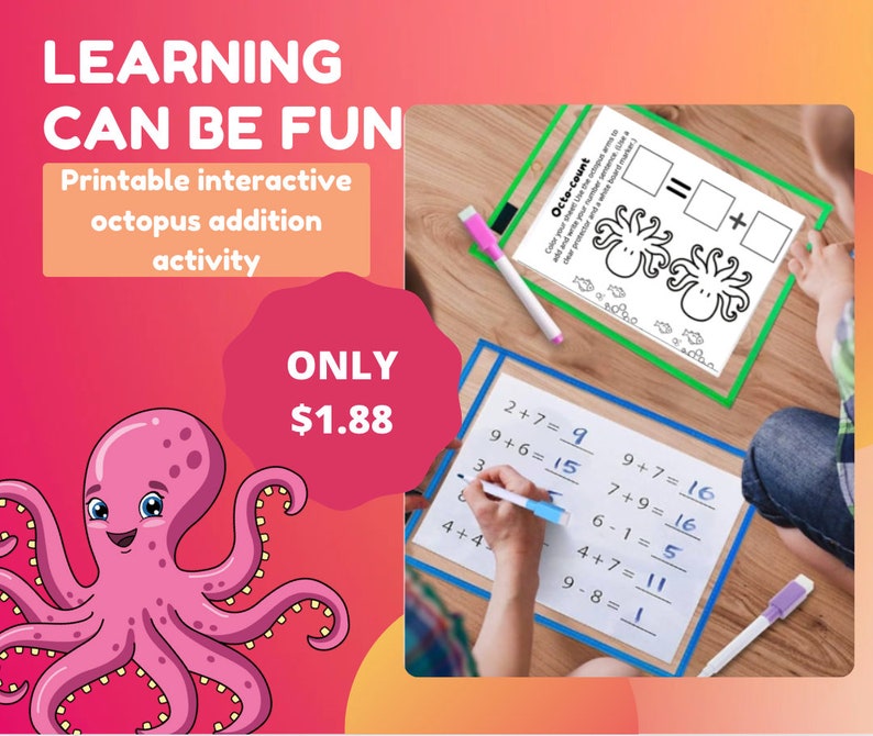 Printable Interactive Math Game for Grades Kindergarten to 1. Addition ...