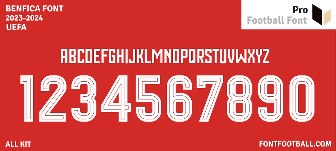 Benfica 2023-2024 UCL Font - Etsy