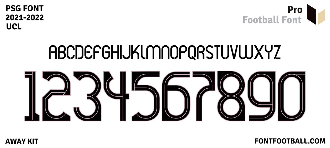 PSG 2021-2022 Away UCL Font - Etsy