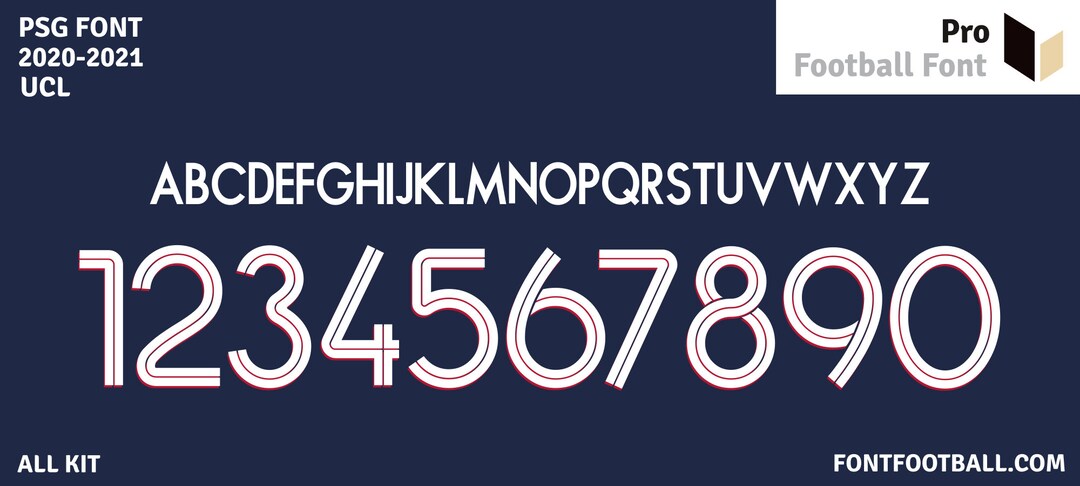 PSG 2020-2021 UCL Font - Etsy
