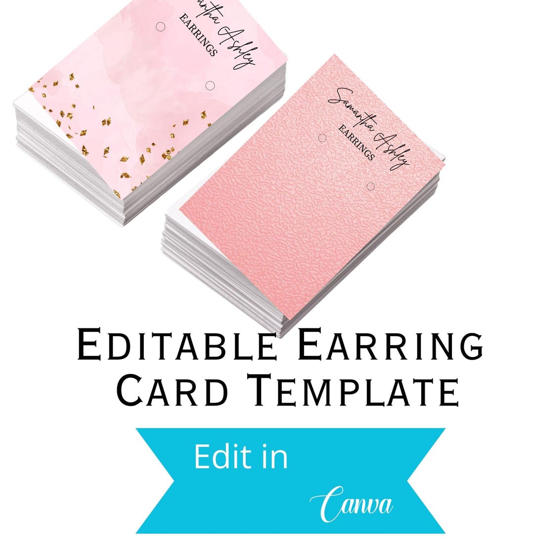 Earrings Display Cards,calligraphy Earrings Display Cards PINK Color ...