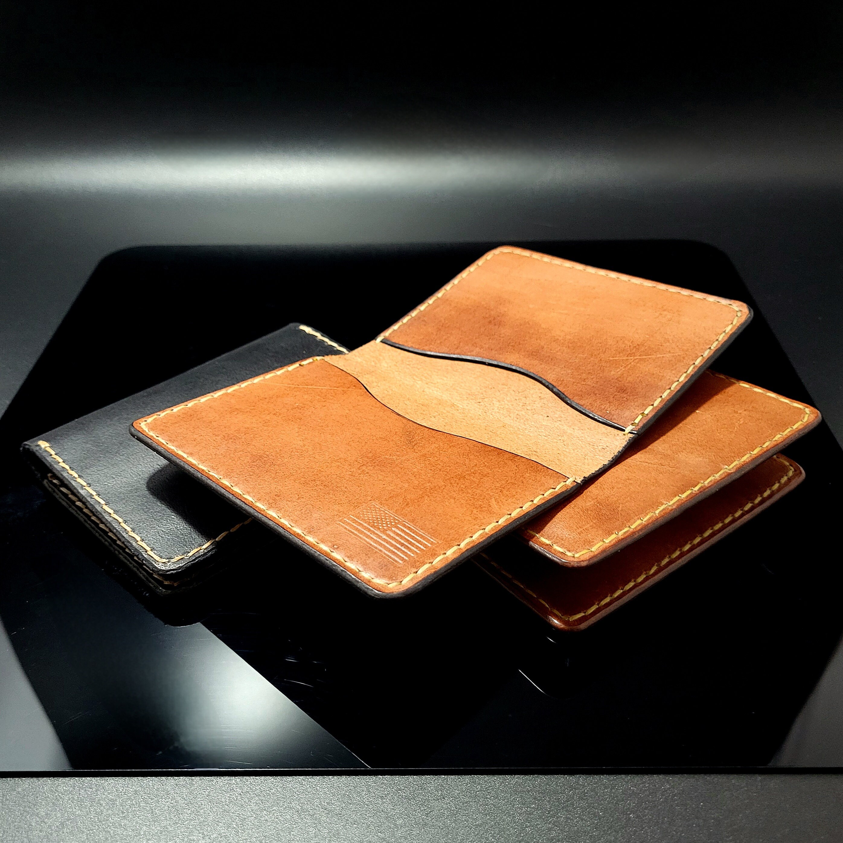 Handmade Leather Card Wallet Bifold - Etsy