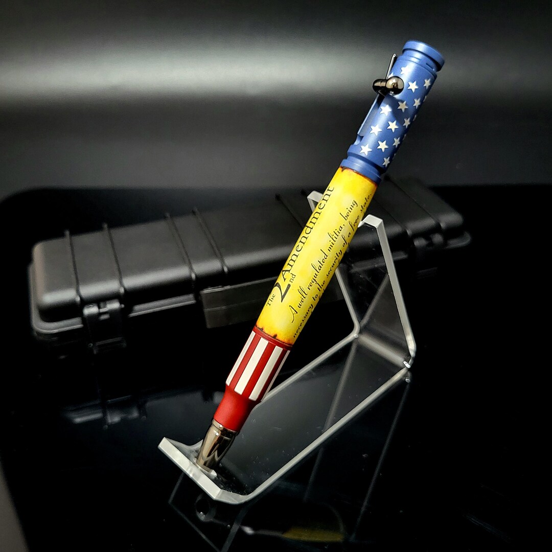 Custom Ceramic American Stars and Stripes Bolt Action Ballpoint Pen ...