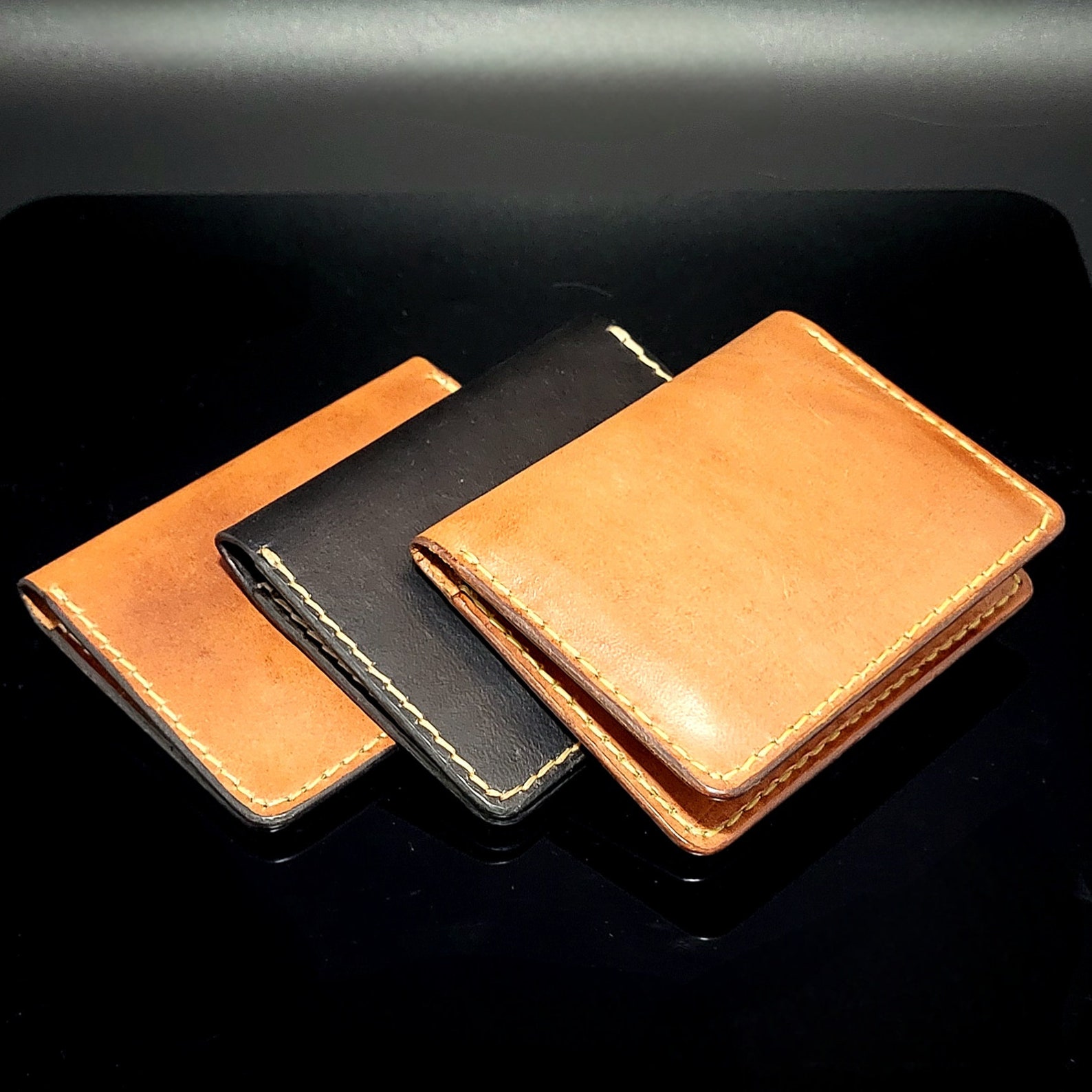 Handmade Leather Card Wallet Bifold - Etsy