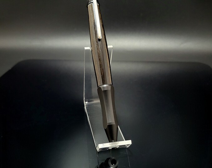 Contour Twist Pen Anodized Black With Gaboon Ebony Wood Handmade - Etsy