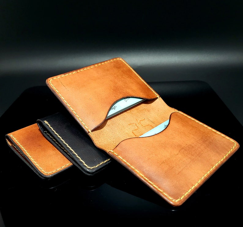 Handmade Leather Card Wallet Bifold - Etsy