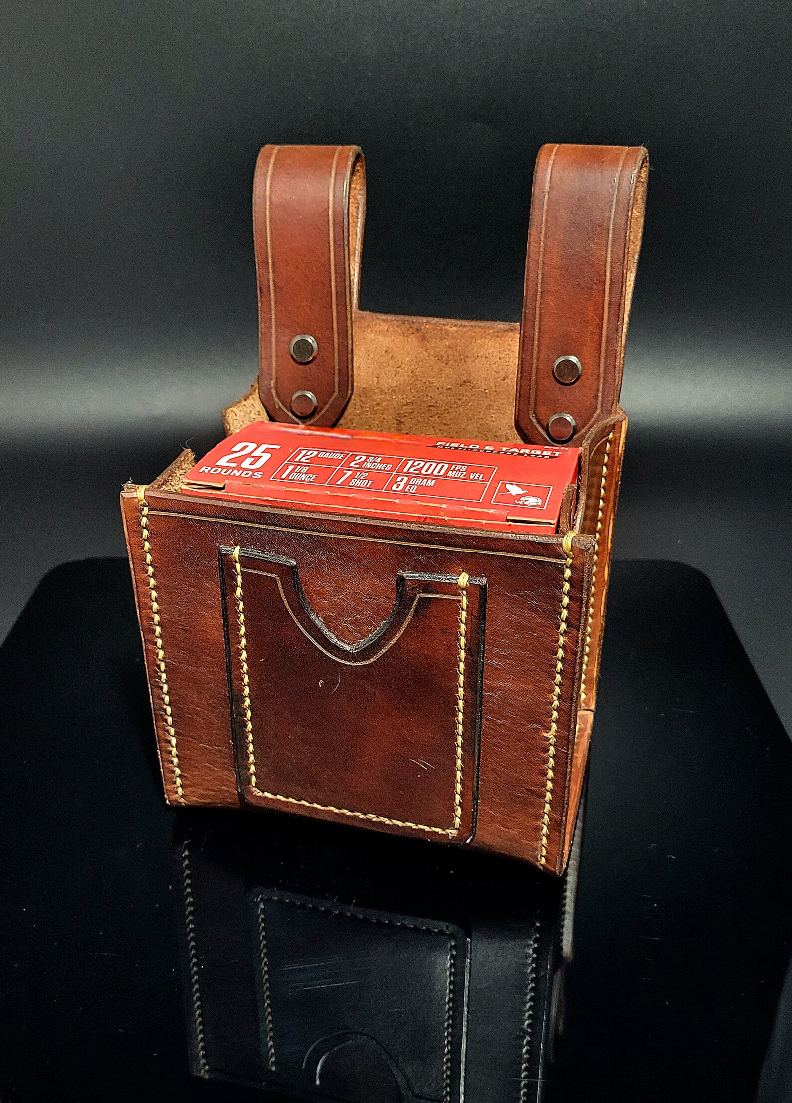 Hand-stitched Leather Shotgun Shell Box Holder 12G - Etsy