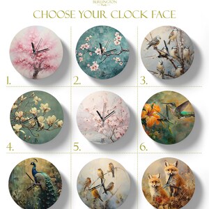 Clock With Design Options Nature Theme Wall Clock Unique Wall Clock ...