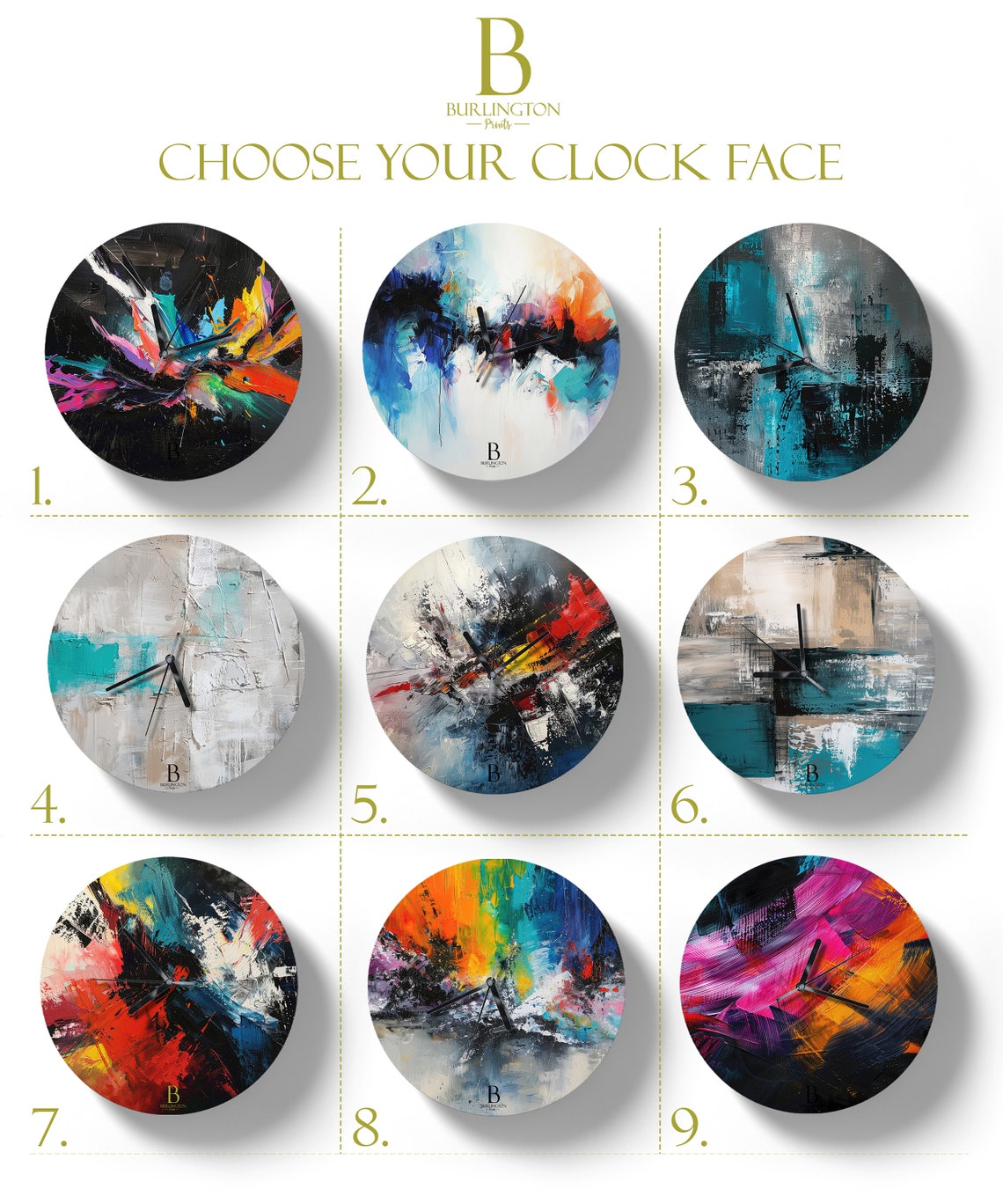 Abstract Clock With Design Options Abstract Wall Clock Unique Wall ...