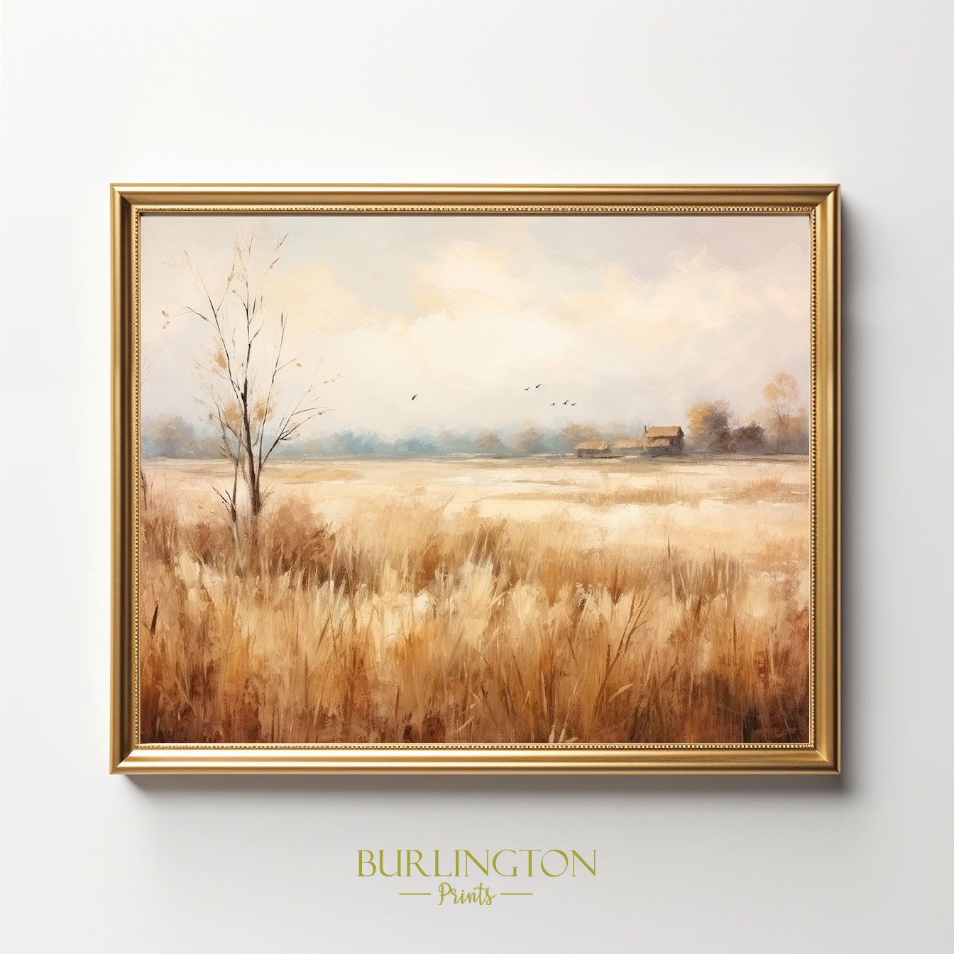 Printable Wheatfield Oil Painting Vintage Digital Print Landscape Print ...