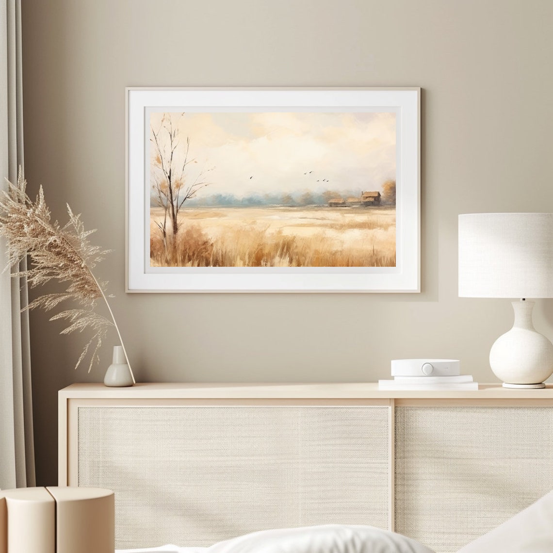 Printable Wheatfield Oil Painting Vintage Digital Print Landscape Print ...