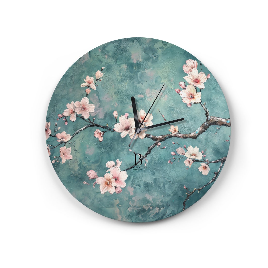 Clock With Design Options Nature Theme Wall Clock Unique Wall Clock ...
