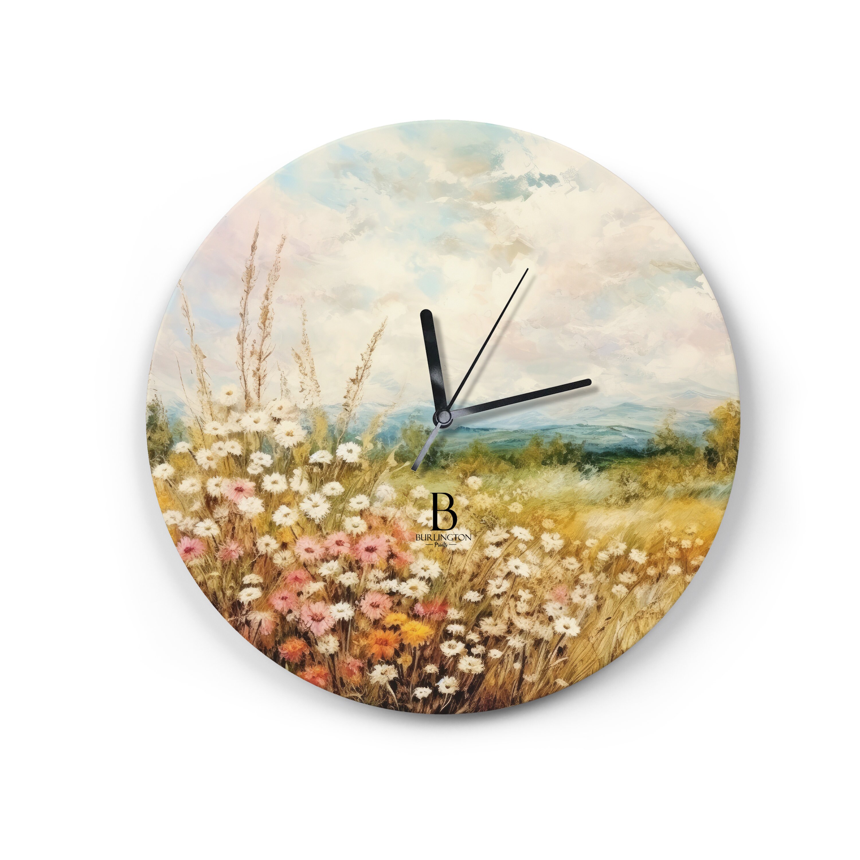 Clock With Design Options Landscape Theme Wall Clock Unique Wall Clock ...