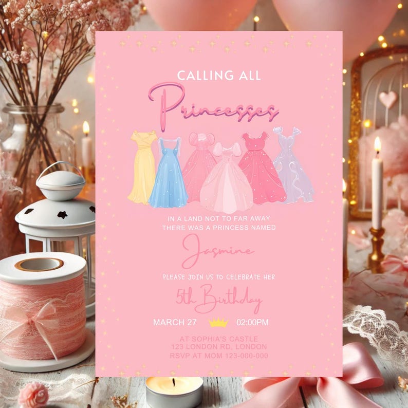 Editable Princess Birthday Invitation: Royal Celebration (digital ...