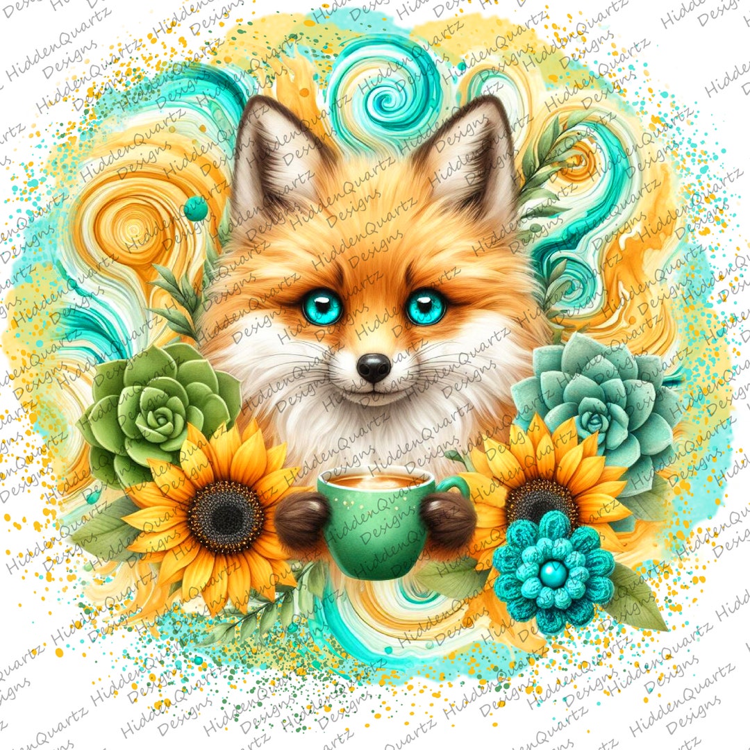 Fox Coffee PNG, Fox Image Designs, Coffee Digital Design, Clip Art ...
