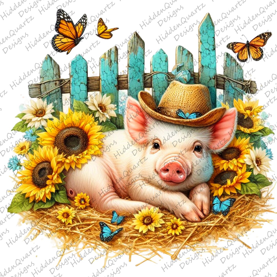 Pig Print PNG, Pig Sublimation Designs, Pig Clip Art Instant Download ...