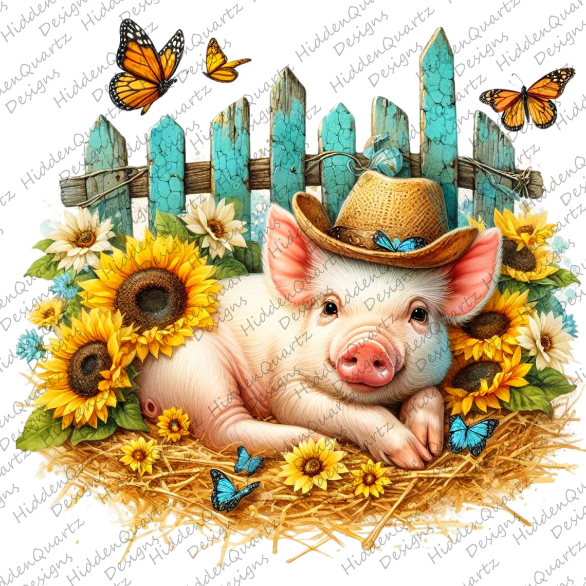 Pig Print PNG, Pig Sublimation Designs, Pig Clip Art Instant Download ...