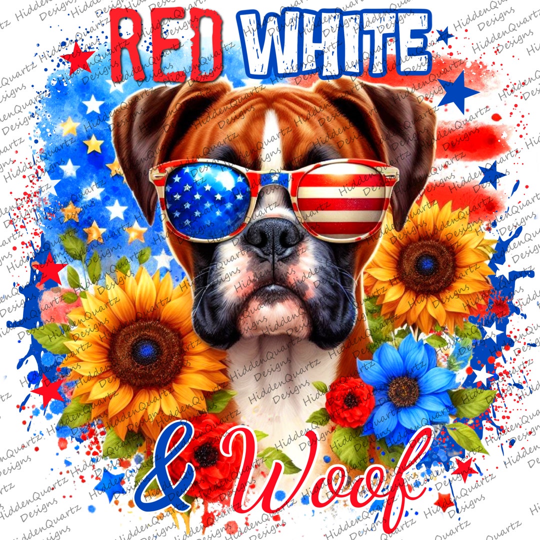 4th of July Dog PNG, Boxer Sublimation Designs, Boxer Dog Digital ...