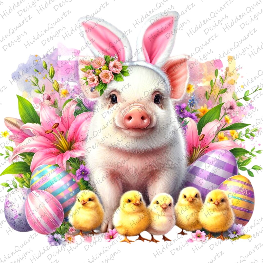 Pig PNG, Easter Pig Sublimation Designs, Pig Clip Art Downloads File ...