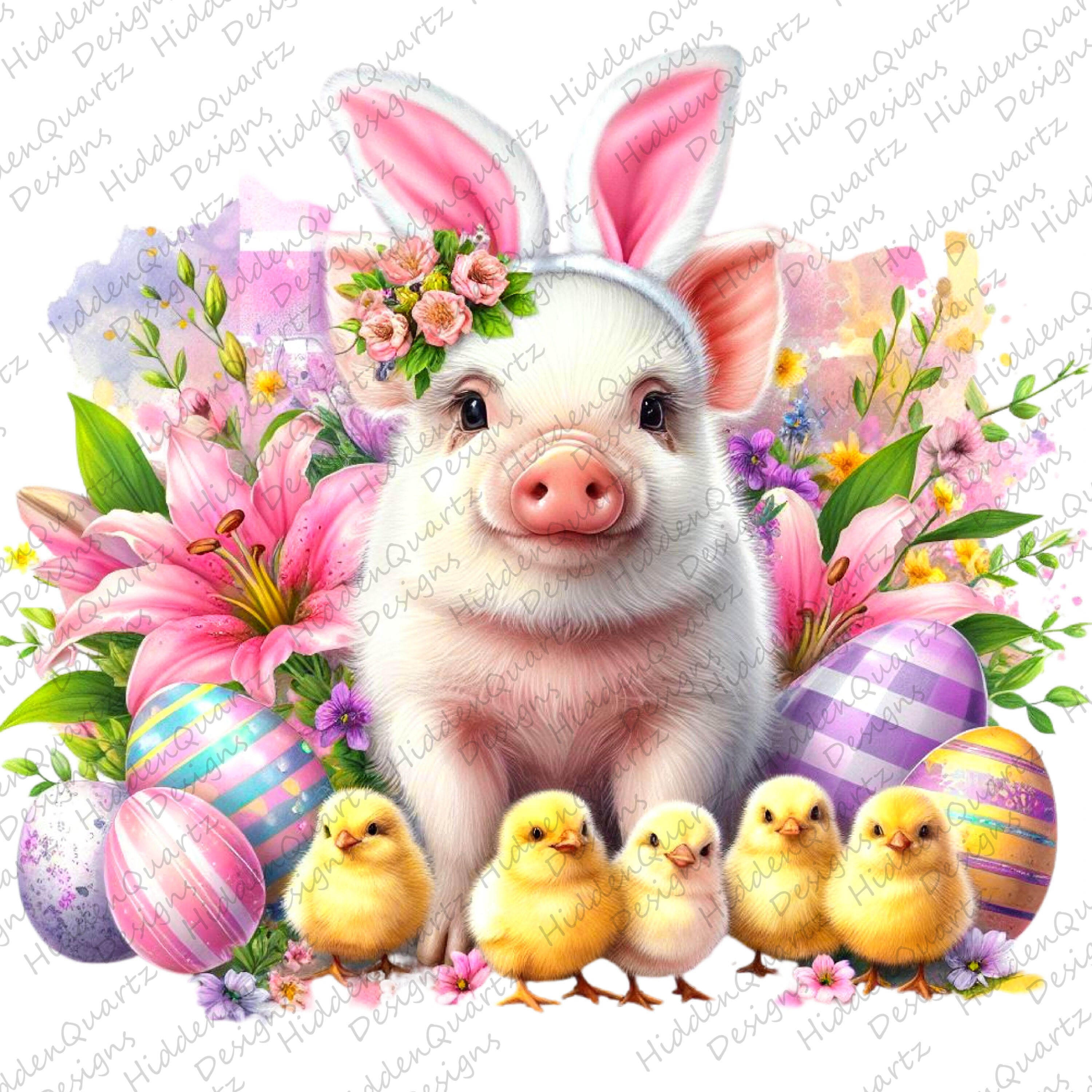 Pig PNG, Easter Pig Sublimation Designs, Pig Clip Art Downloads File ...