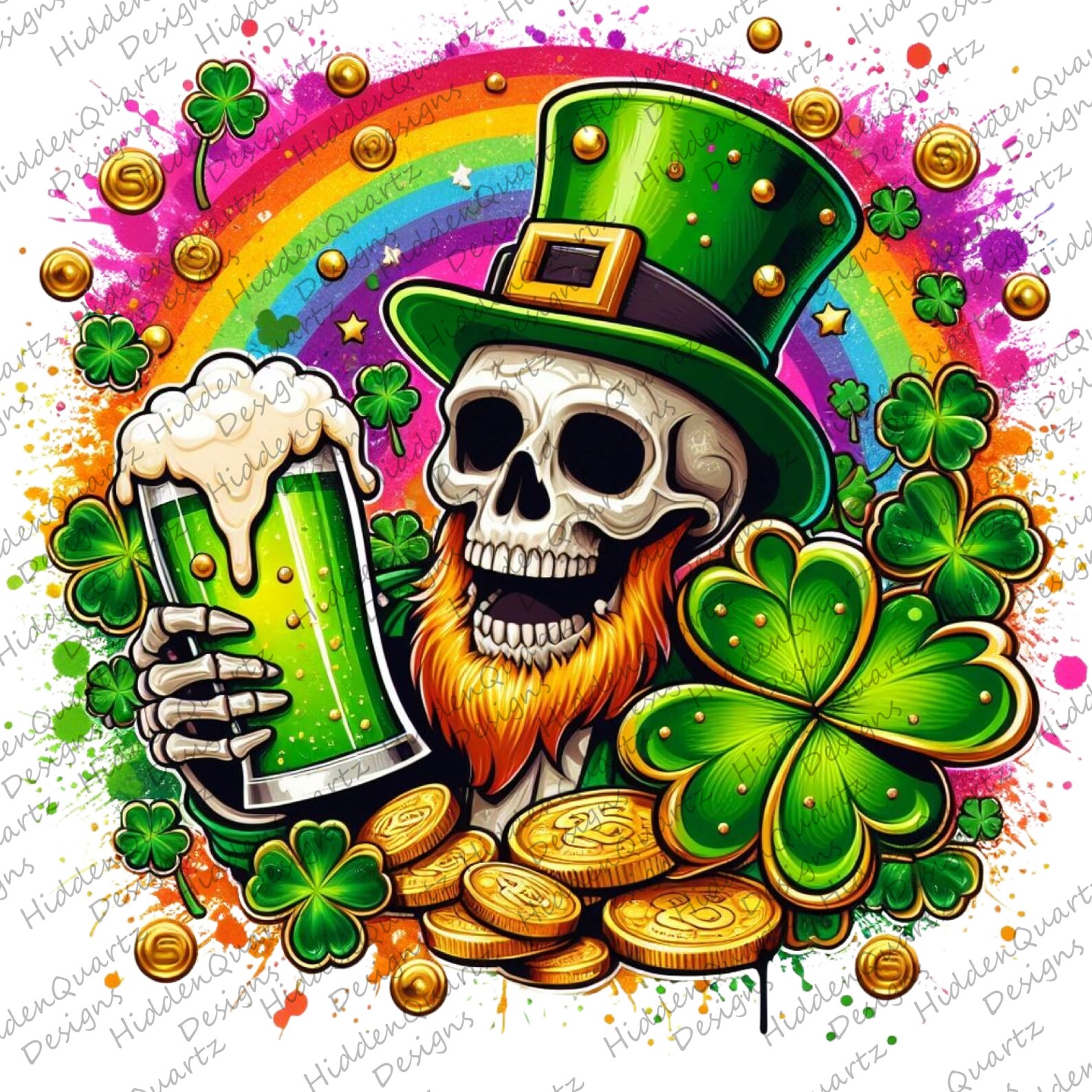 St. Patrick's Skull PNG, Irish Skull Sublimation Designs, Skull Clip ...
