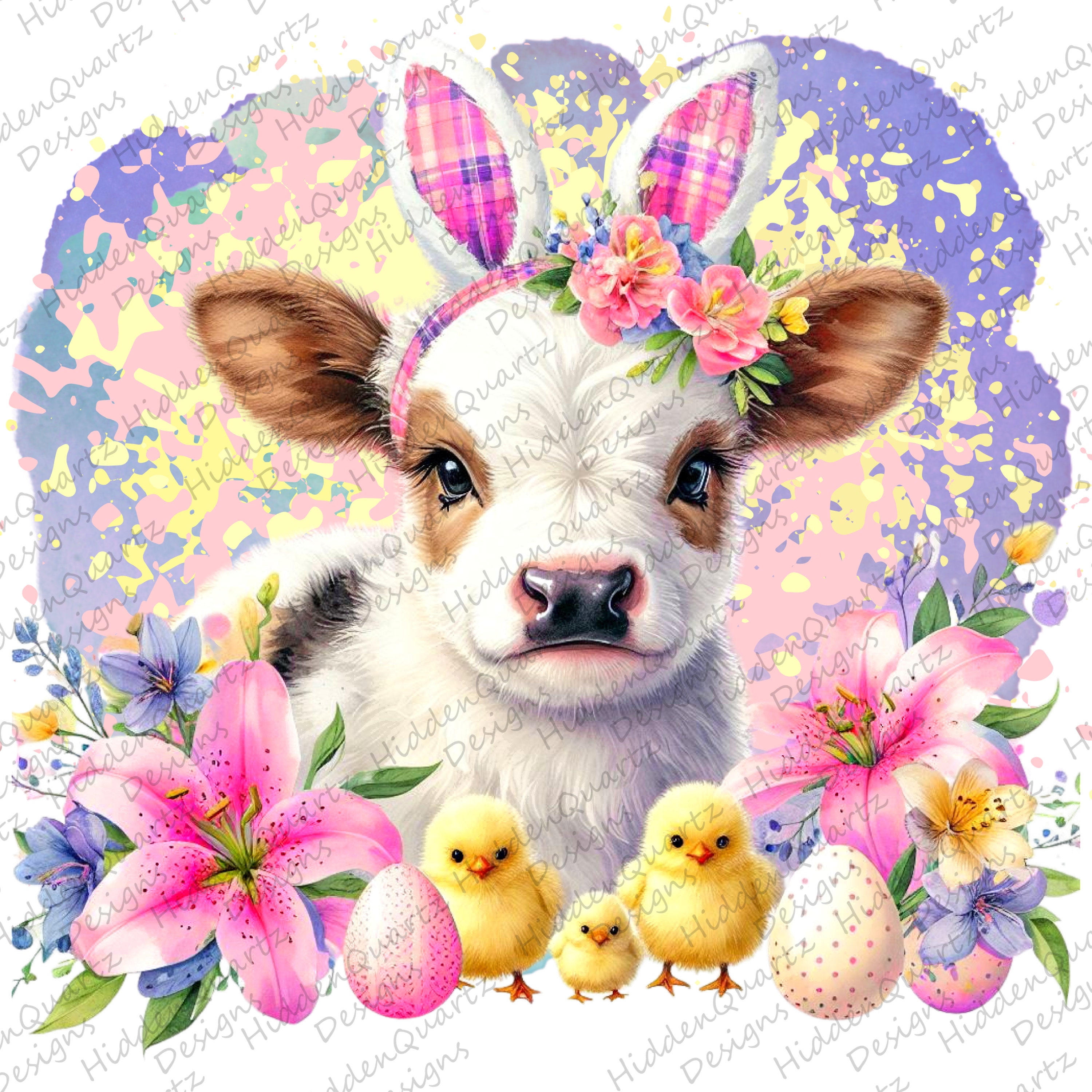 Easter Cow Heifer Png Easter Cute Cow Sublimation Designs Cow Clip Art Digital Download Cow
