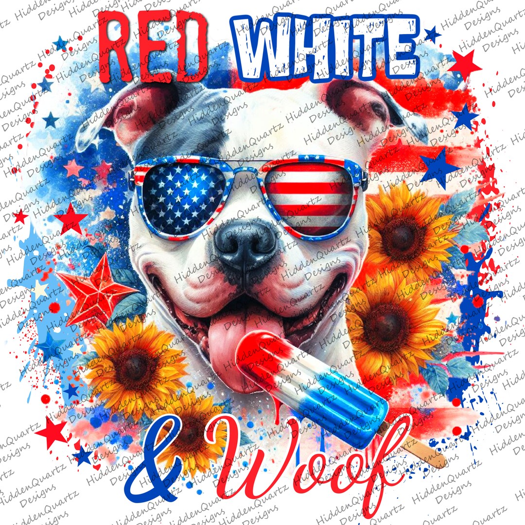 4th of July Dog PNG, Pitbull Sublimation Designs, Pitbull Dog Digital ...