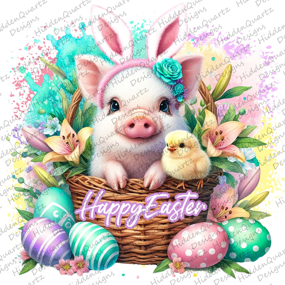 Pig PNG, Easter Pig Sublimation Designs, Pig Clip Art Downloads File ...