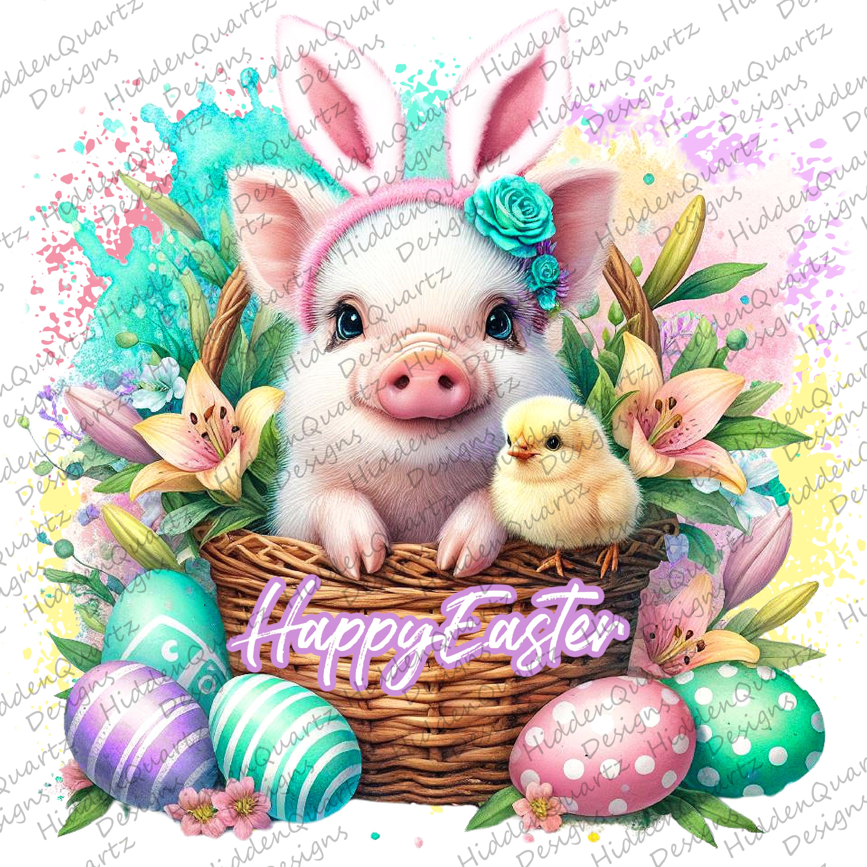 Pig PNG, Easter Pig Sublimation Designs, Pig Clip Art Downloads File ...