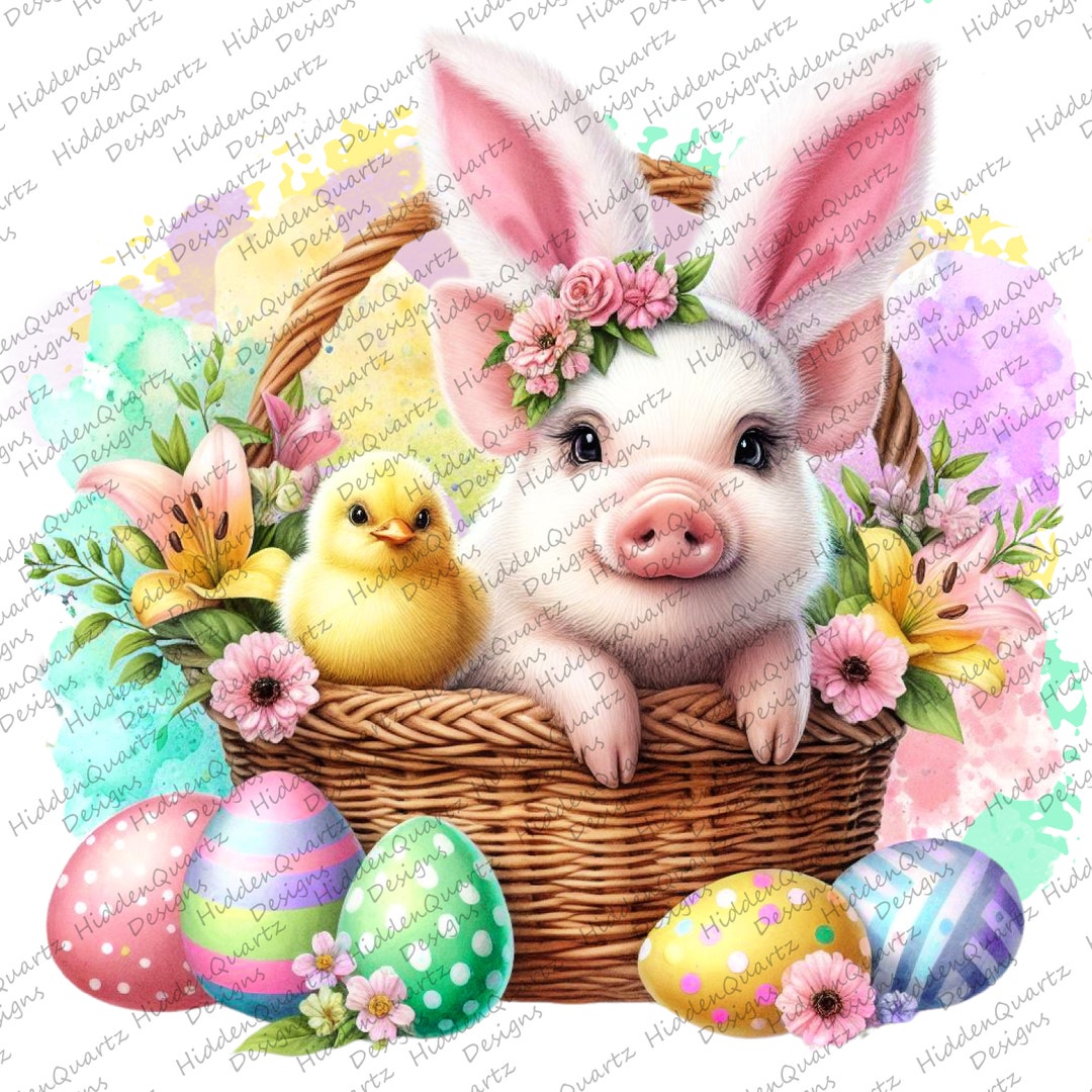 Pig PNG, Easter Pig Sublimation Designs, Pig Clip Art Downloads File ...