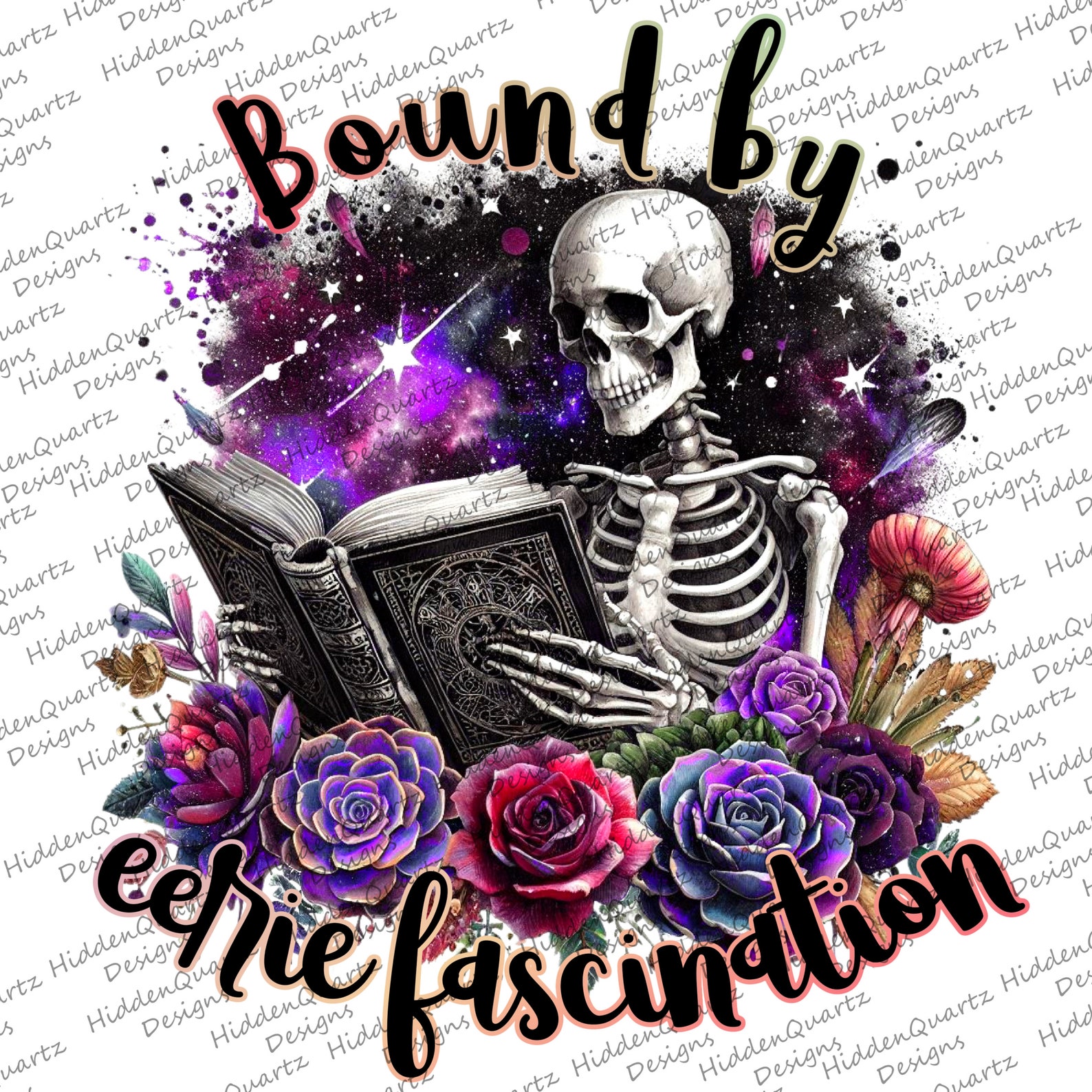 Skull Book PNG, Eerie Fascination Sublimation Designs, Reading Digital ...