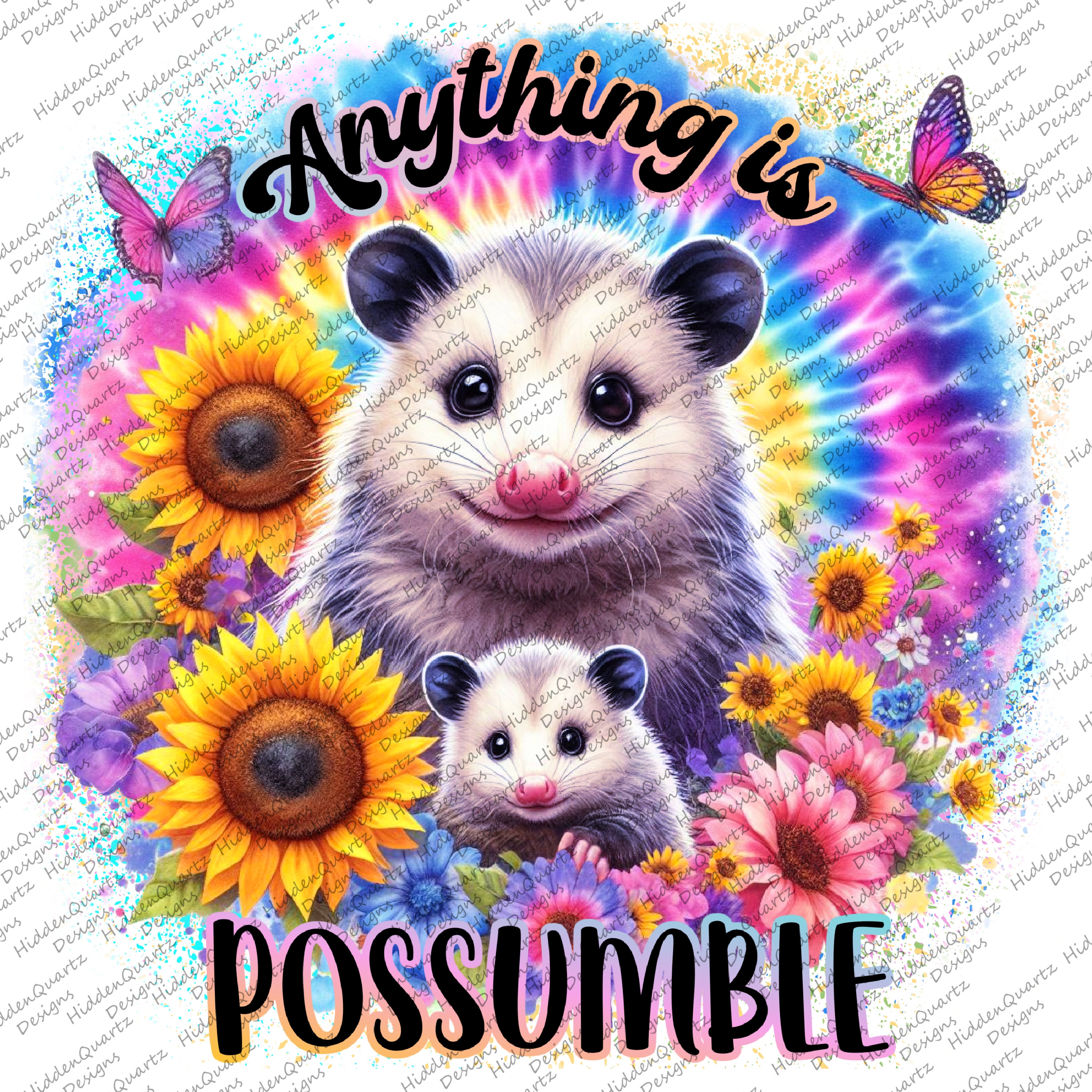 Possum PNG, Possum Flowers Image Designs, Opossum Digital, Clip Art ...