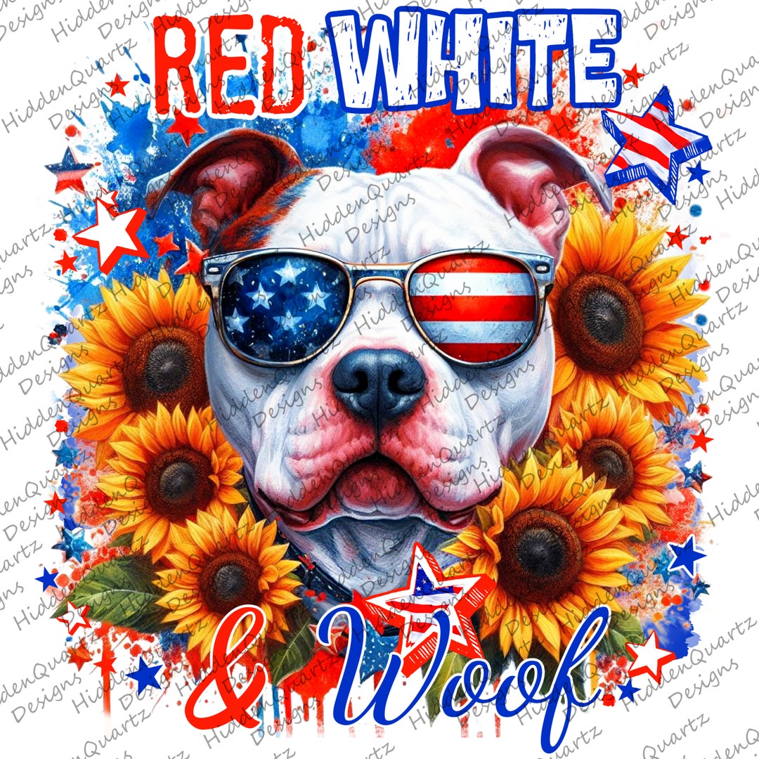 4th of July Dog PNG, Pitbull Sublimation Designs, Pitbull Dog Digital ...