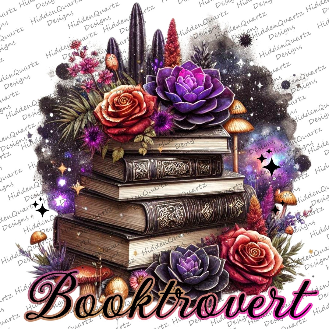 Stacked Books PNG, Booktrovert Sublimation Designs, Reading Digital ...