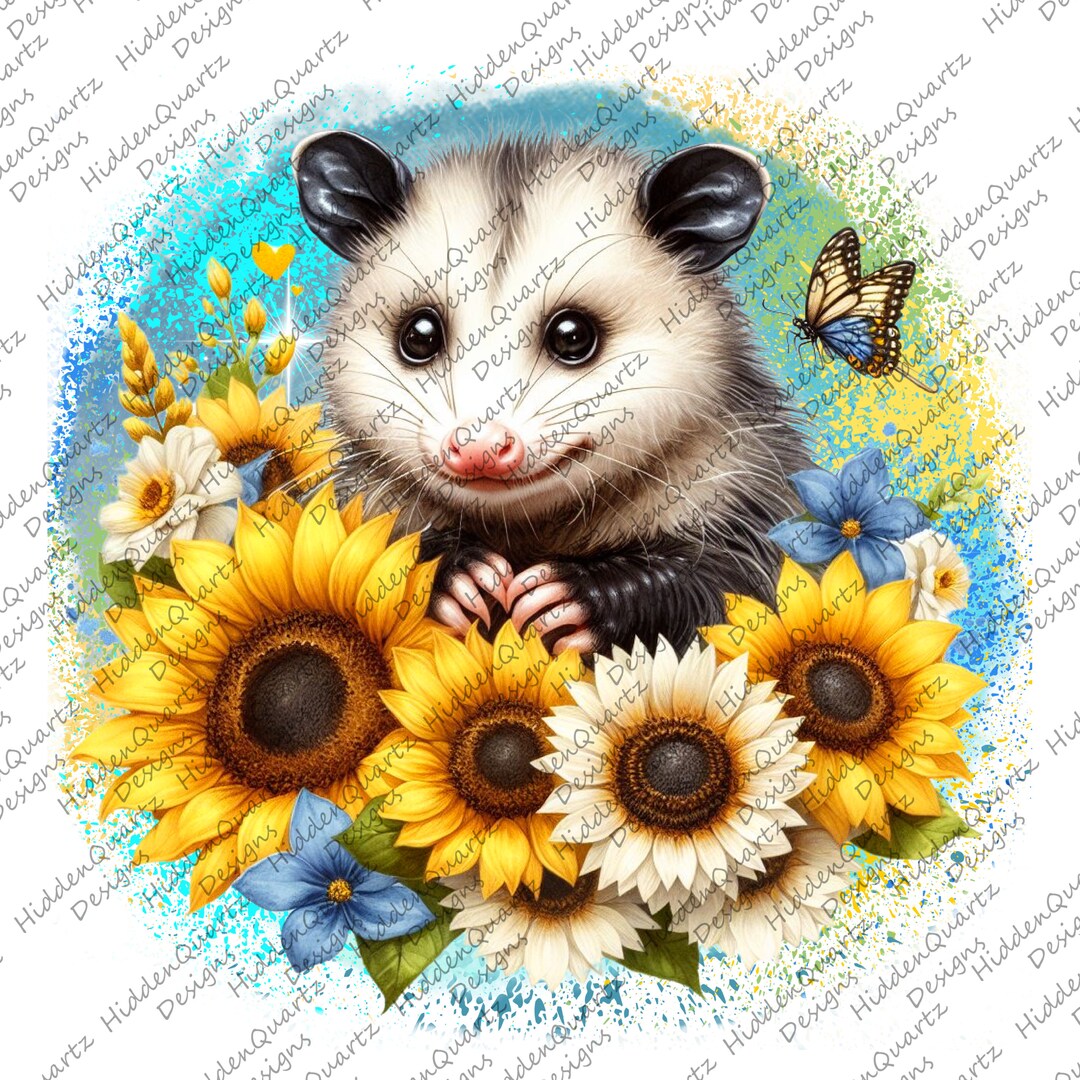 Possum PNG, Possum Flowers Image Designs, Opossum Digital, Clip Art ...
