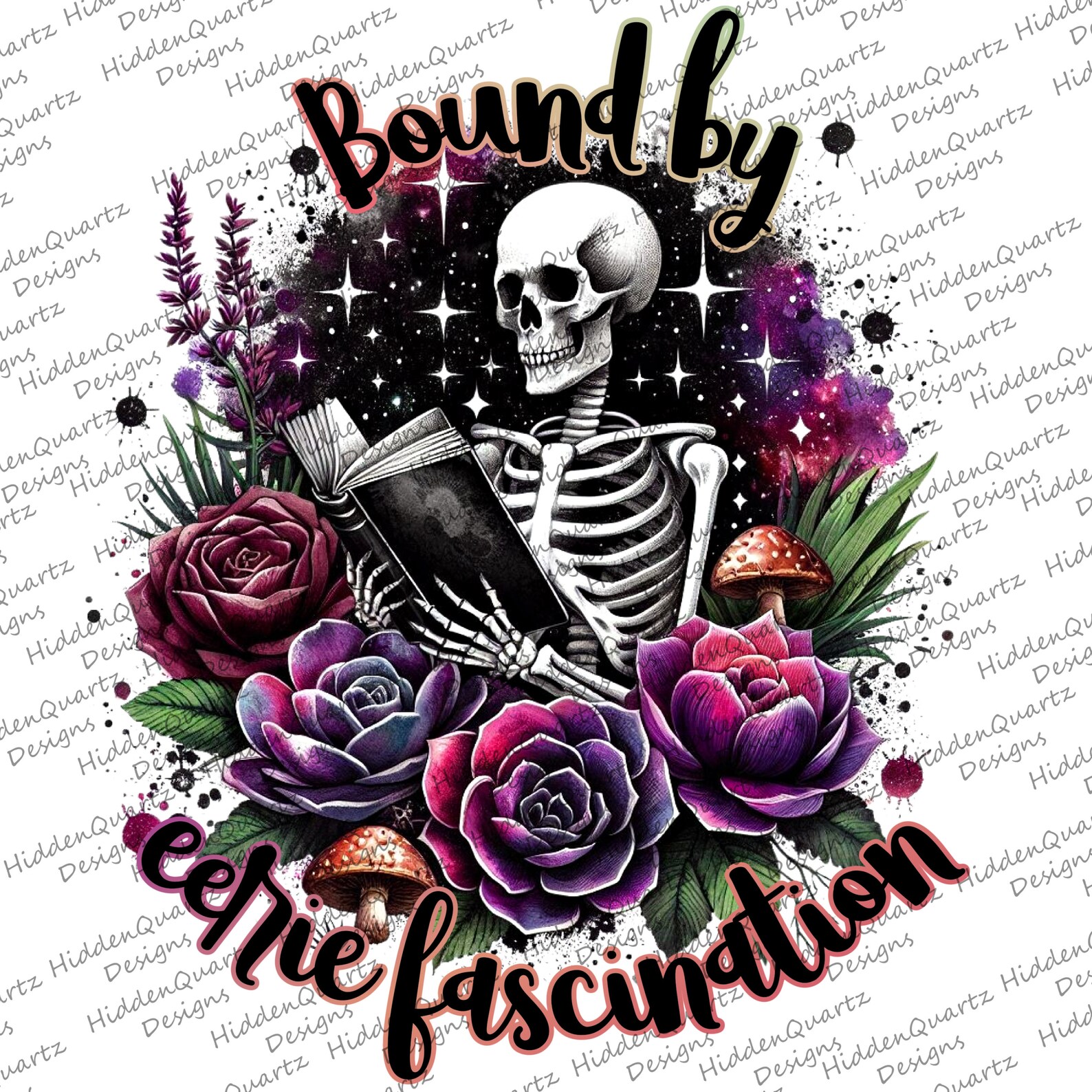 Skull Books PNG, Eerie Fascination Sublimation Designs, Reading Digital ...