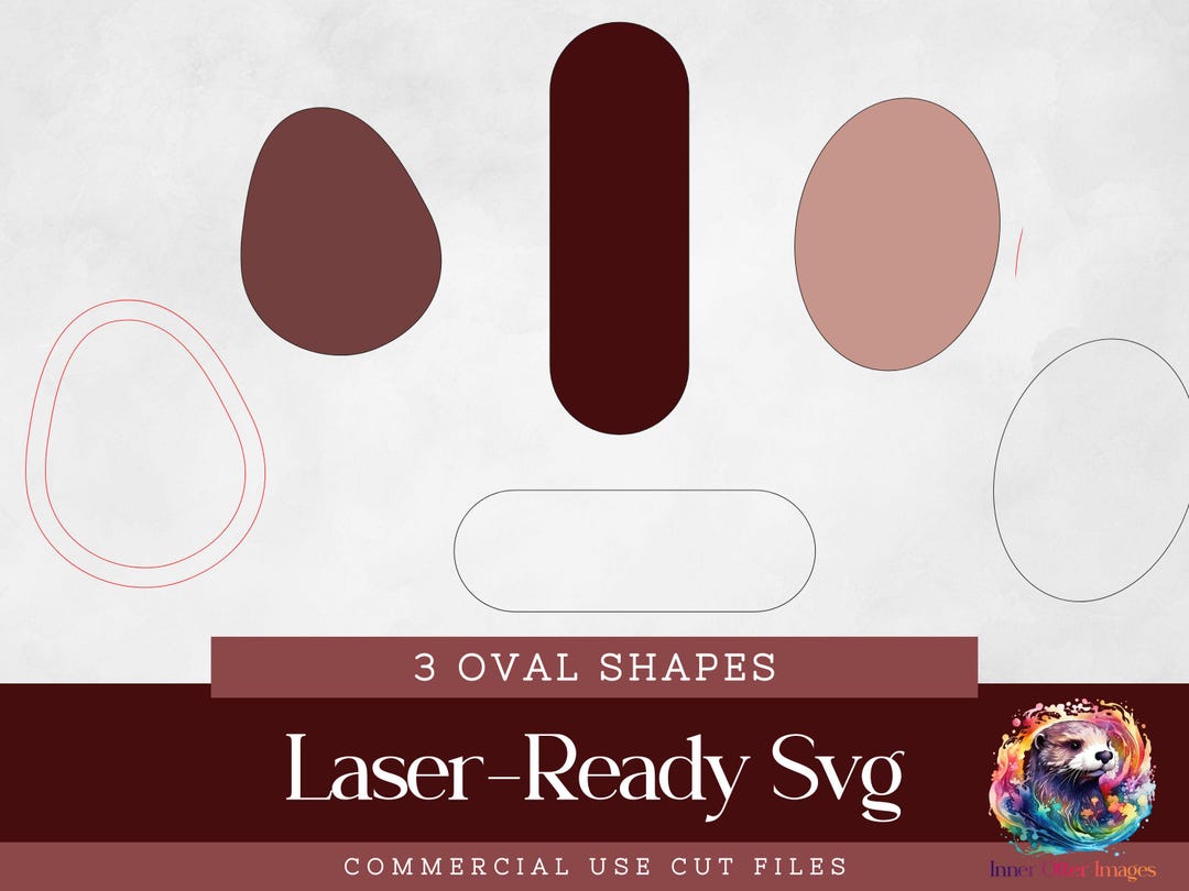 Oval Shape SVG, Oval Frame SVG Laser Cut File, Commercial Use Vector ...