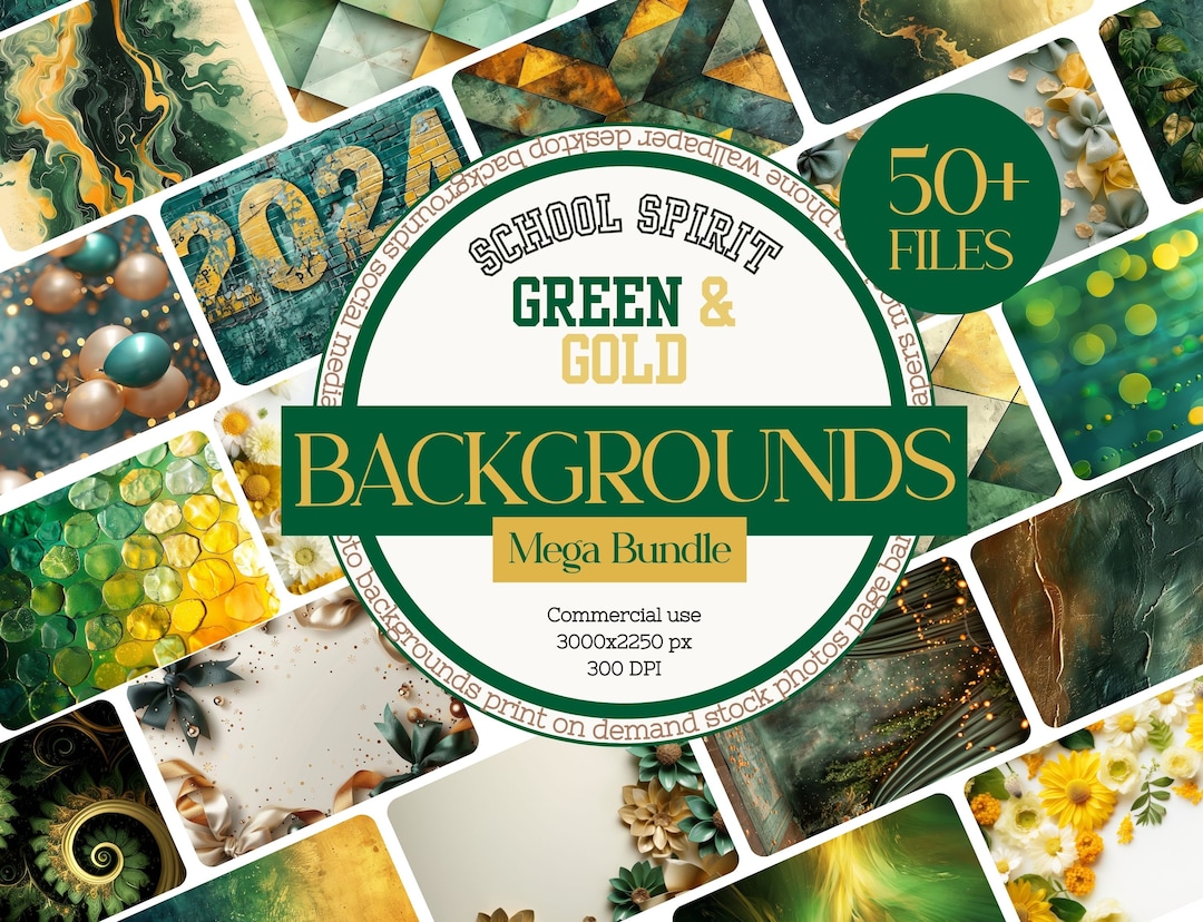 Graduation Digital Backgrounds Bundle, Emerald Green Digital Wallpaper ...