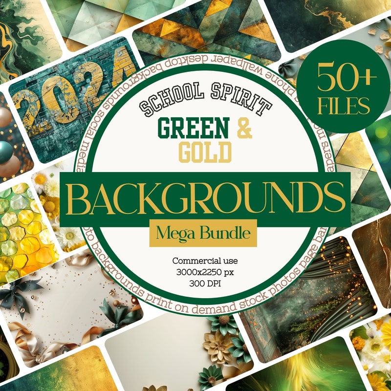Green and Gold Backdrop - Etsy