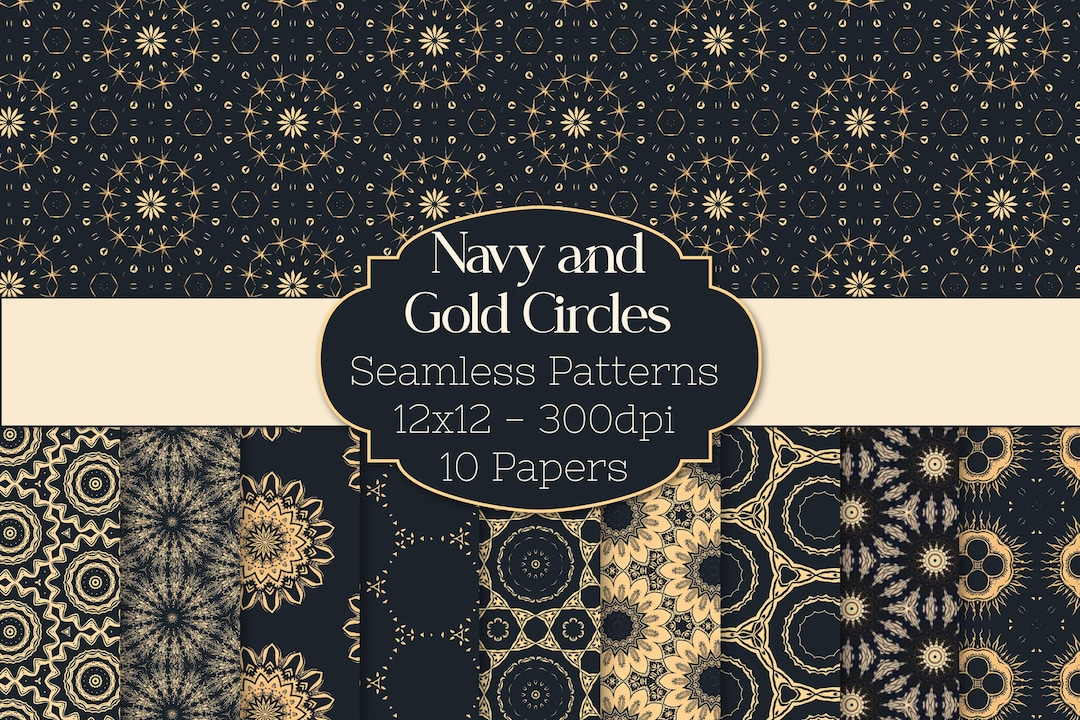 Navy and Gold Background, Blue and Gold Seamless Pattern, Geometric ...