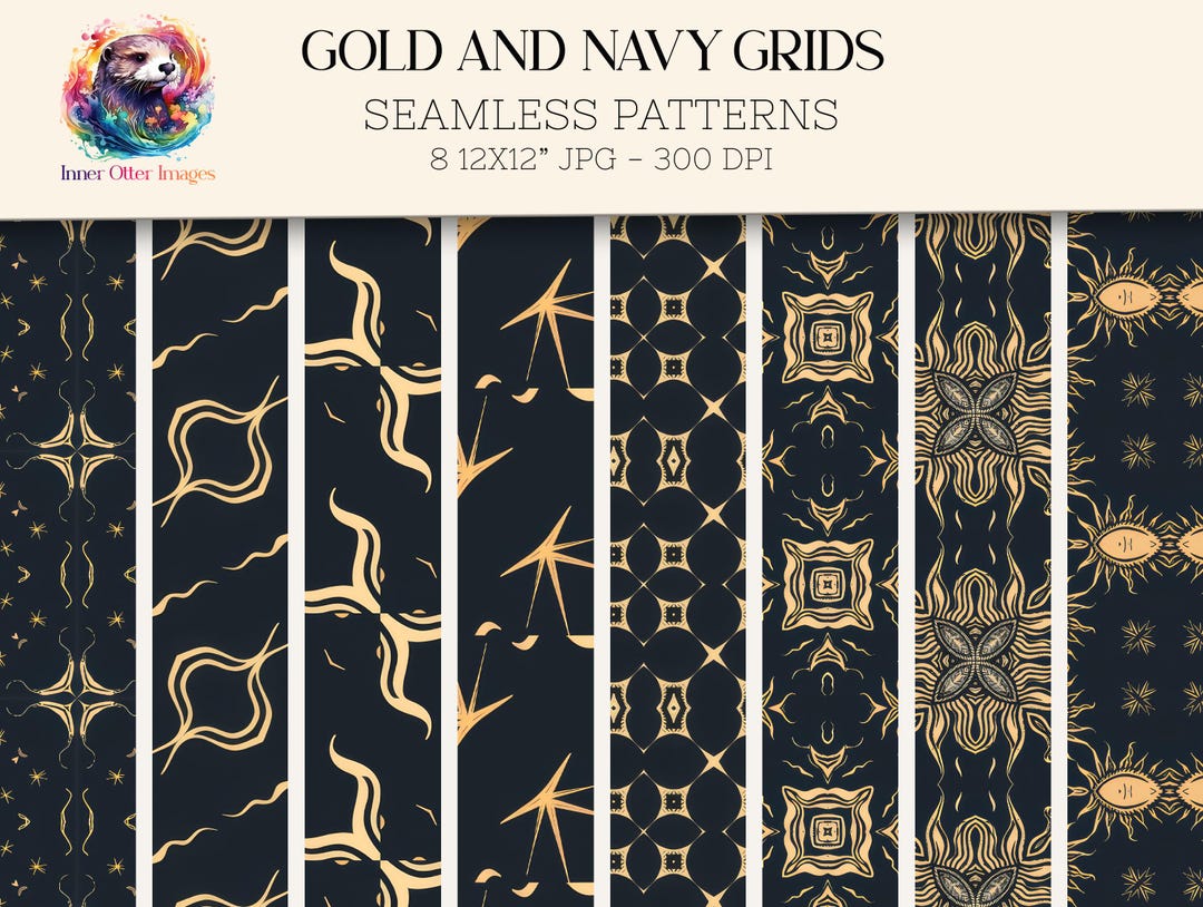 Navy and Gold Background, Blue and Gold Seamless Pattern, Geometric ...