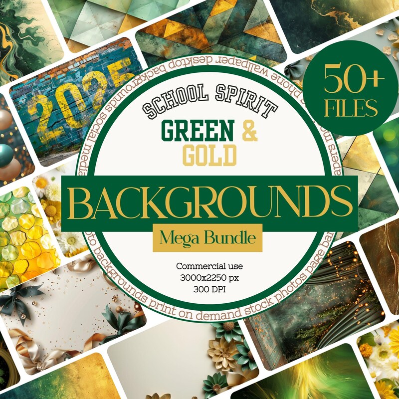 Green and Gold Backdrop - Etsy