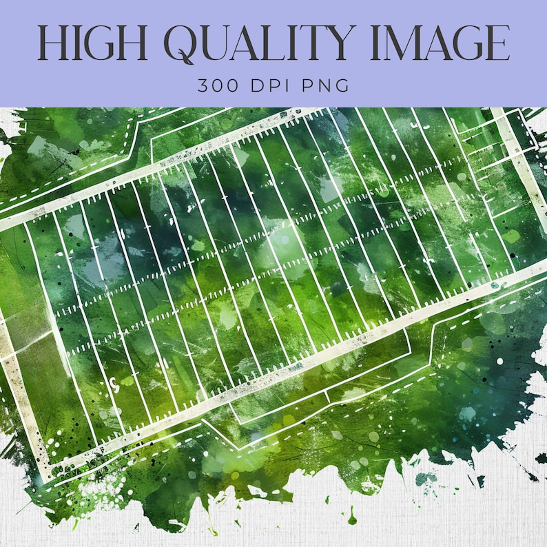 Watercolor Football Field Clipart, Sports Stadium Digital Paper, Field ...