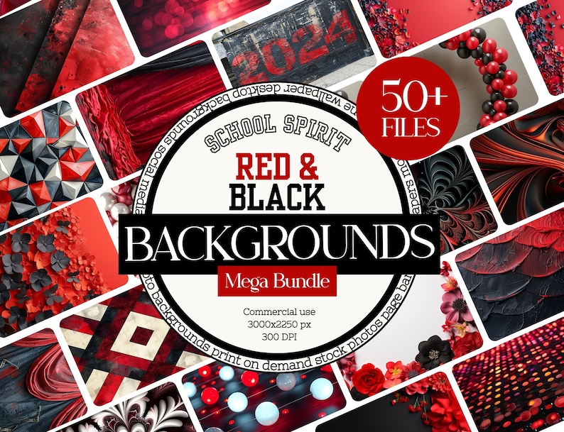 Graduation Digital Backgrounds Bundle, Photoshop Backgrounds, Red and ...