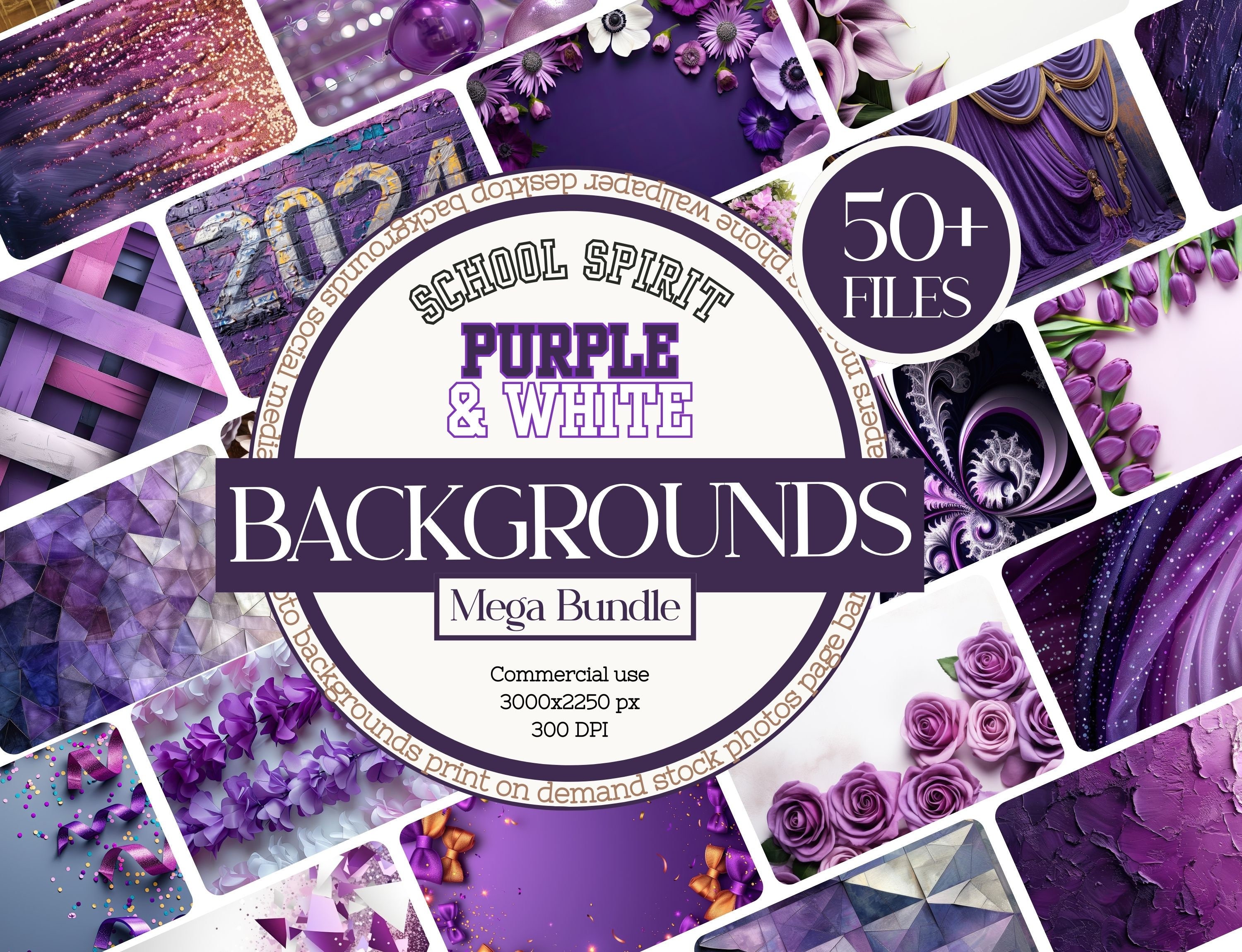 Graduation Digital Backgrounds Bundle, Photoshop Backgrounds, Purple ...
