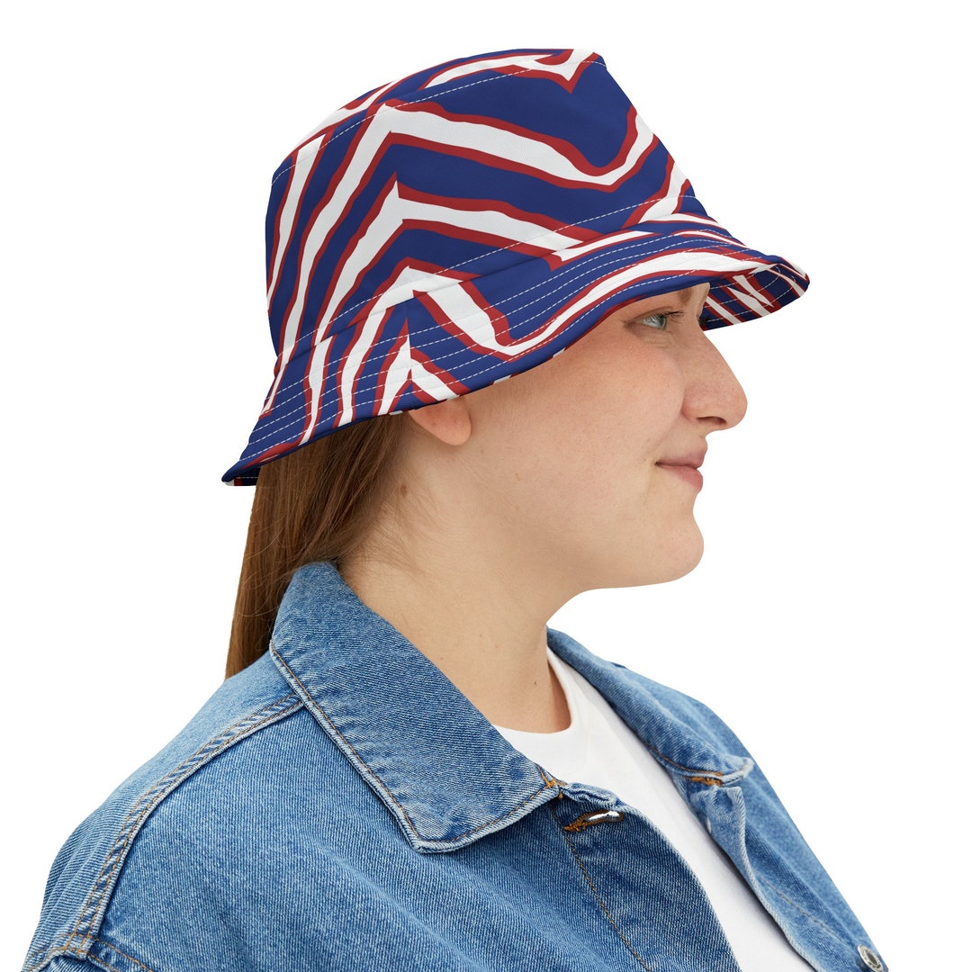 Blue Stripe Bucket Hat - Etsy