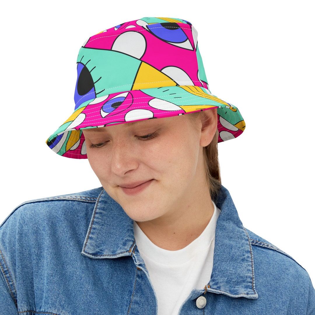 Retro Psychedelic Bucket Hat Custom Bucket Hat Unisex Bucket Hat Summer ...